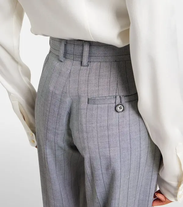 Stella McCartney Striped Wool Wide-leg Trousers
