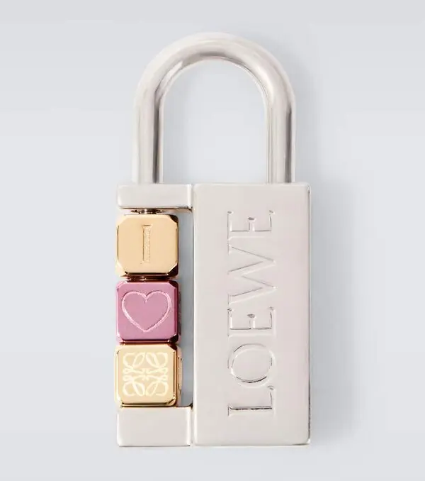 Loewe Padlock Anagram Bag Charm - Silver