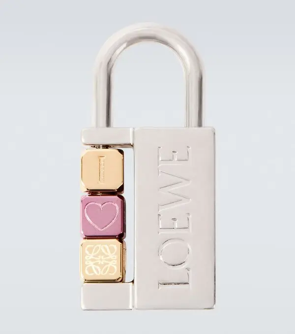 Loewe Padlock Anagram Bag Charm - Silver