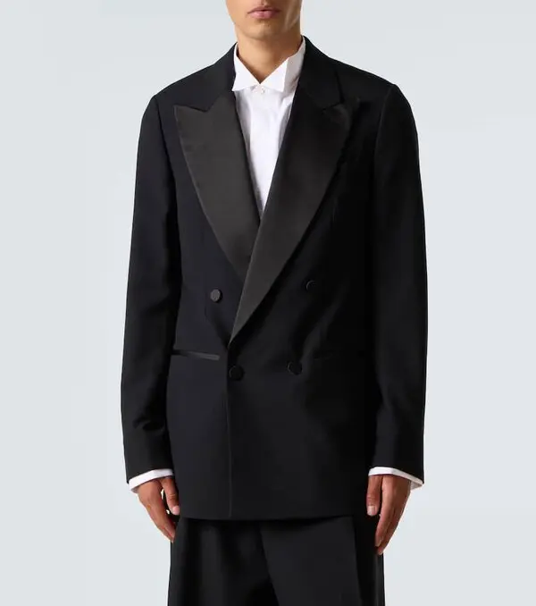 Dries Van Noten Double-breasted Wool And Silk Suit Jacket