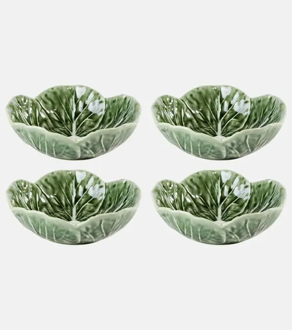 BORDALLO PINHEIRO Cabbage Set Of 4 Earthenware Bowls - Green