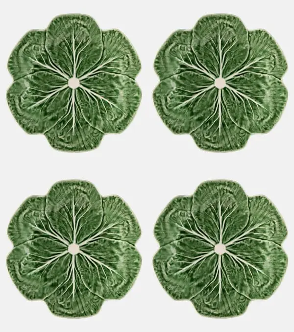 BORDALLO PINHEIRO Cabbage Set Of 4 Ceramic Dinner Plates - Green