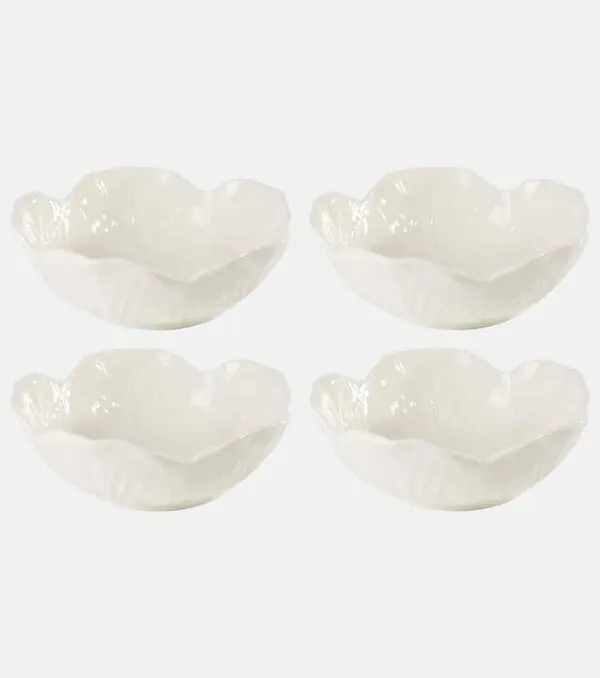 BORDALLO PINHEIRO Cabbage Set Of 4 Ceramic Bowls - White