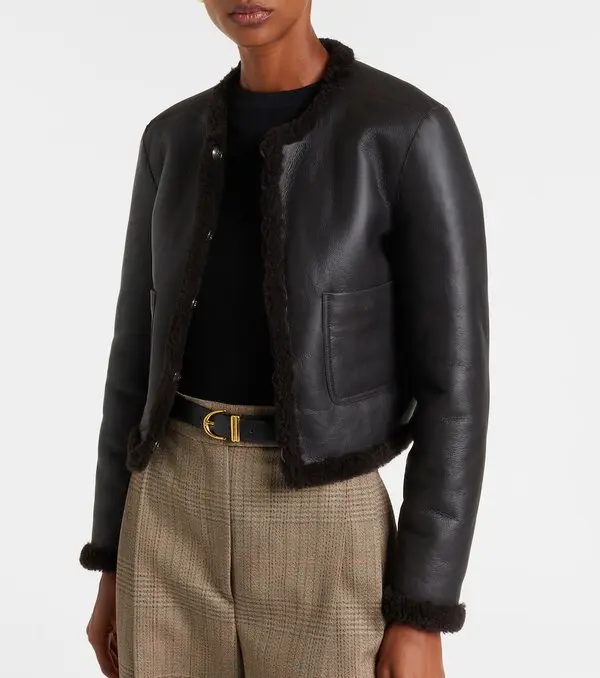 Dorothee Schumacher Soft Touch Cropped Leather Jacket