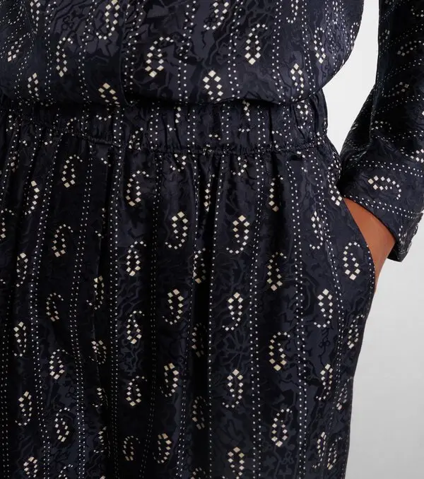 Tory Burch Paisley Jacquard Wide-leg Pants - Blue