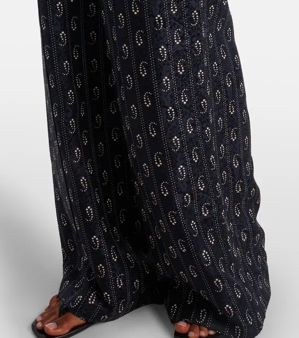 Tory Burch Paisley Jacquard Wide-leg Pants - Blue