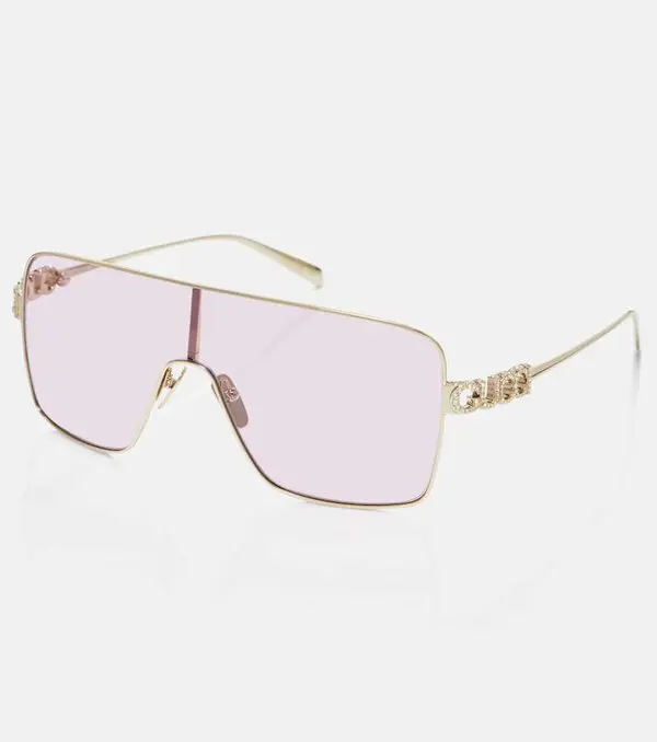 Gucci Crystal-embellished Shield Sunglasses
