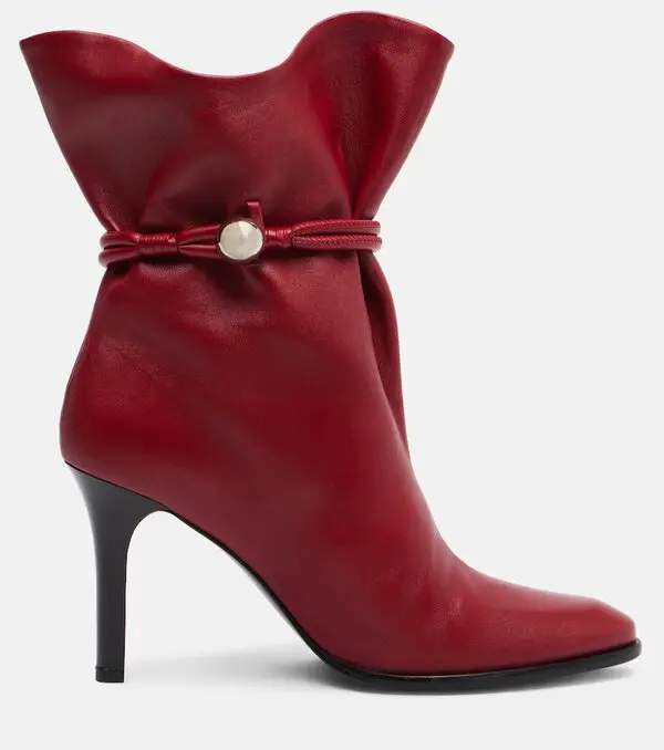 Isabel Marant Étoile Lolya 90 Leather Ankle Boots - Red
