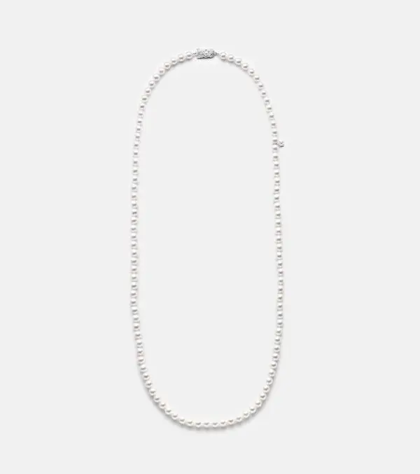 Mikimoto 18kt White Gold Akoya Pearl Necklace - Silver