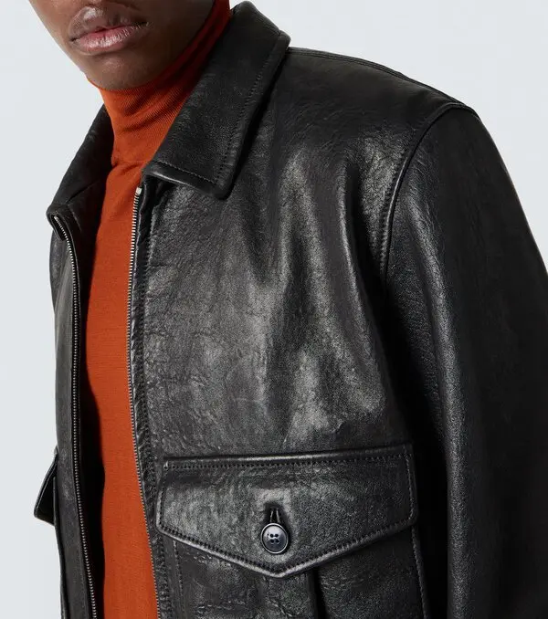 Saint Laurent Shearling-trimmed Leather Bomber Jacket