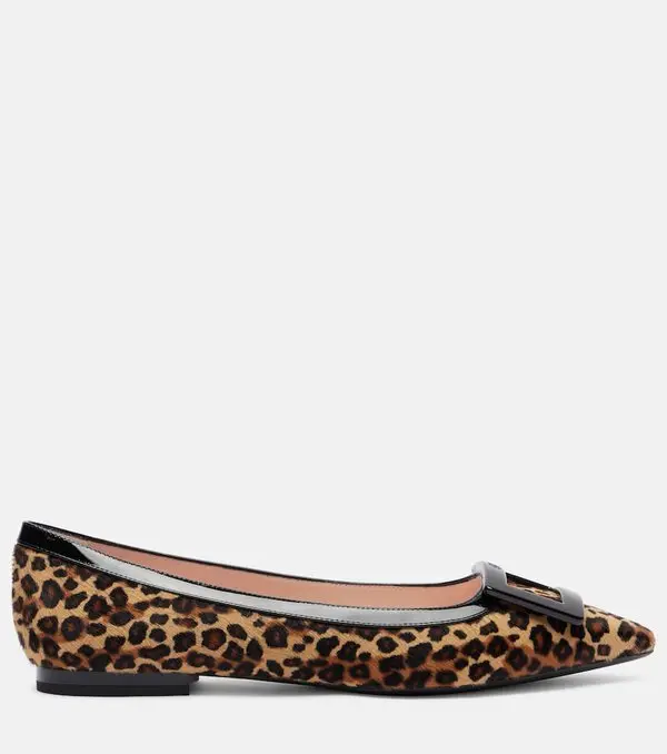 ROGER VIVIER Gommette Ball Calf Hair Ballet Flats - Black