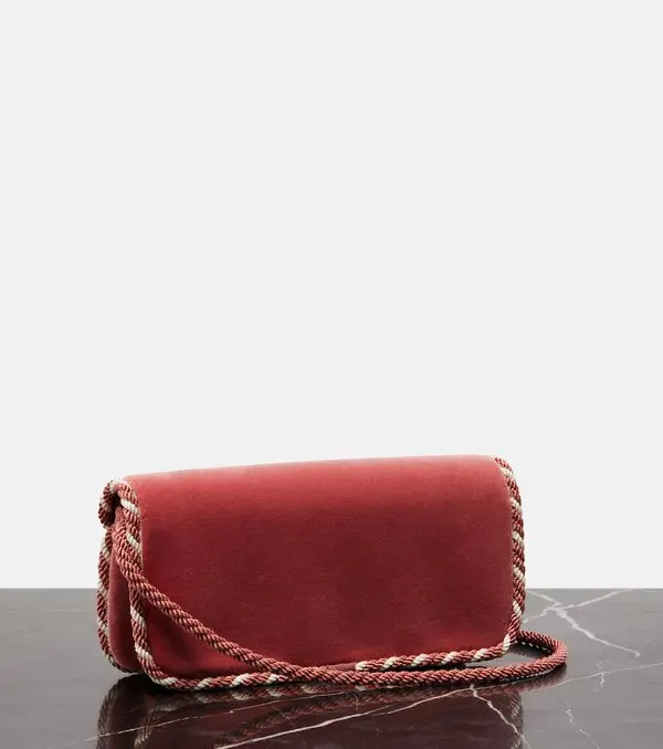 Valentino Garavani Locò Mini Embellished Velvet Clutch
