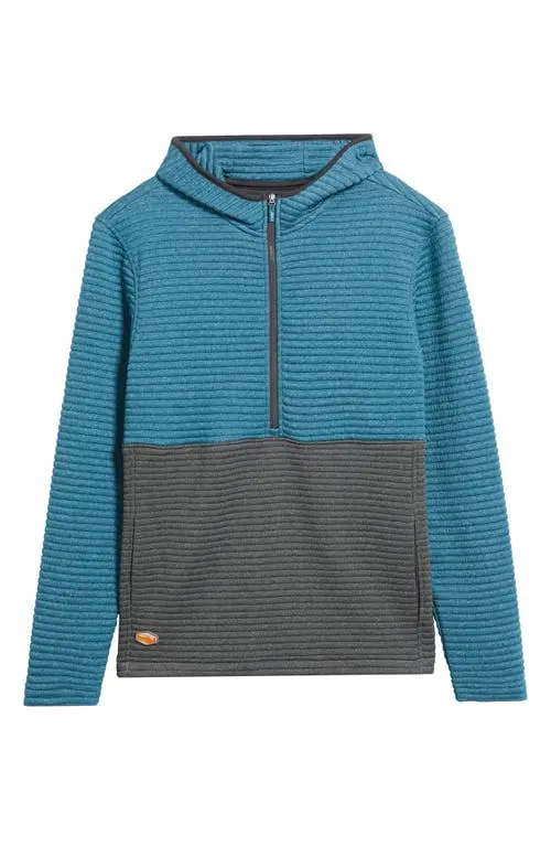 Johnnie-o Werner Rib Colorblock Half Zip Hoodie - Mercury