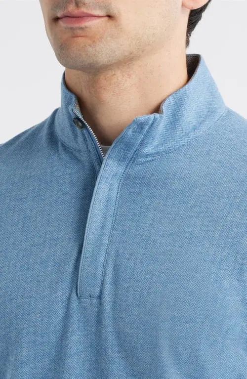 Johnnie-o Rubin Herringbone Quarter Zip - Maliblu
