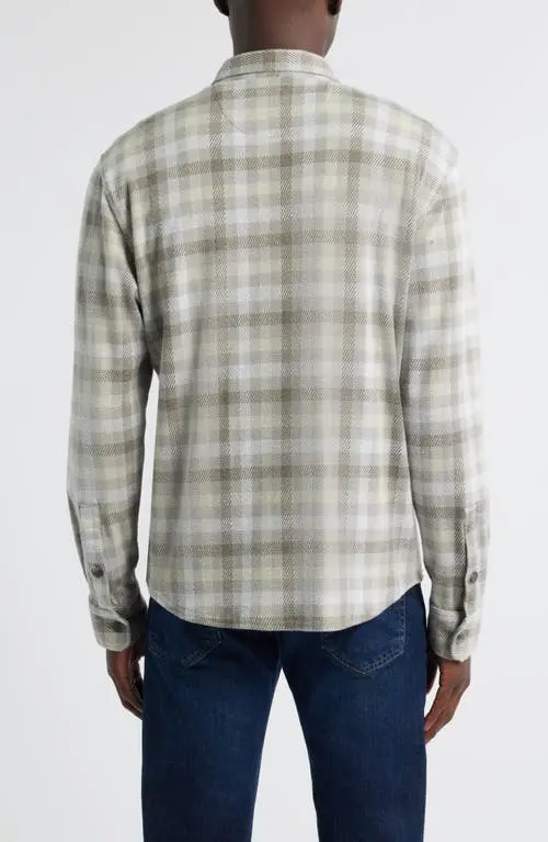 Johnnie-o Marcelo Plaid Flannel Knit Button-up Shirt - Light Gray
