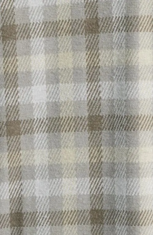 Johnnie-o Marcelo Plaid Flannel Knit Button-up Shirt - Light Gray