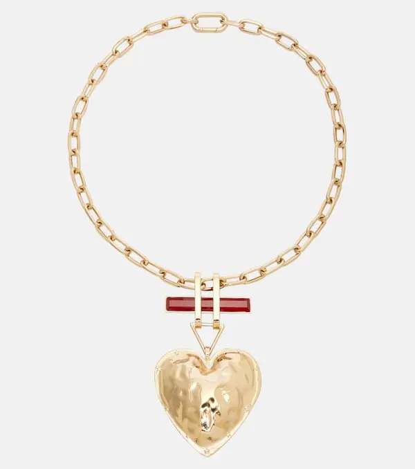 La DoubleJ Beating Heart Pendant Necklace - Gold