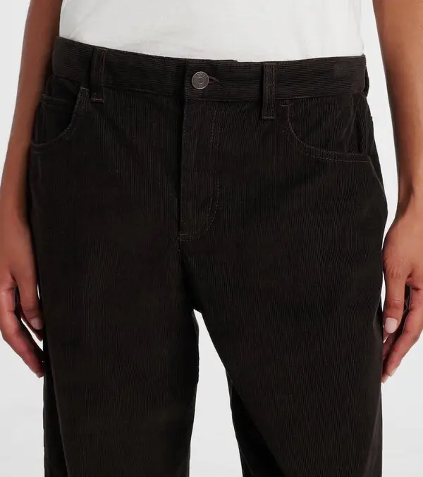 THE ROW Eglitta Cotton Corduroy Straight Pants - Brown