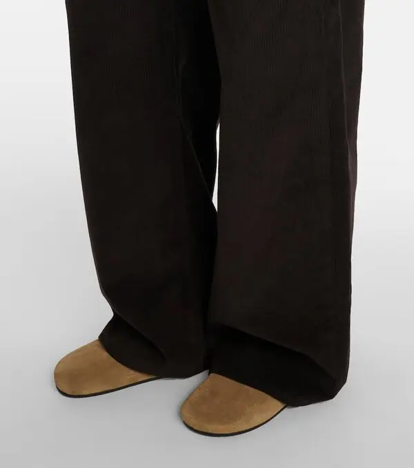 THE ROW Eglitta Cotton Corduroy Straight Pants - Brown