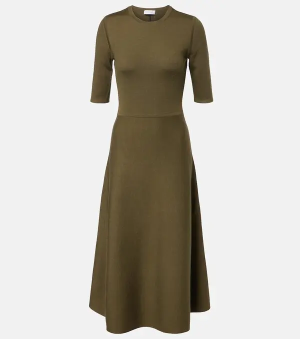 Gabriela Hearst Wool, Cashmere, And Silk Midi Dress - Green