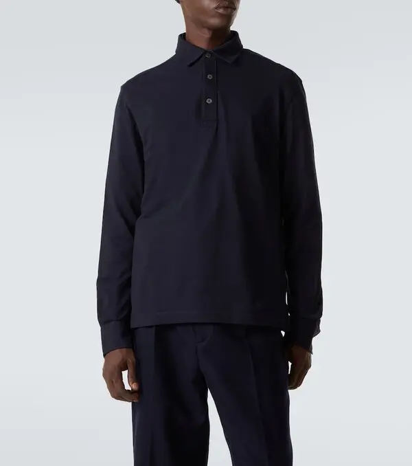 Zegna Cotton Piqué Polo Sweater - Blue