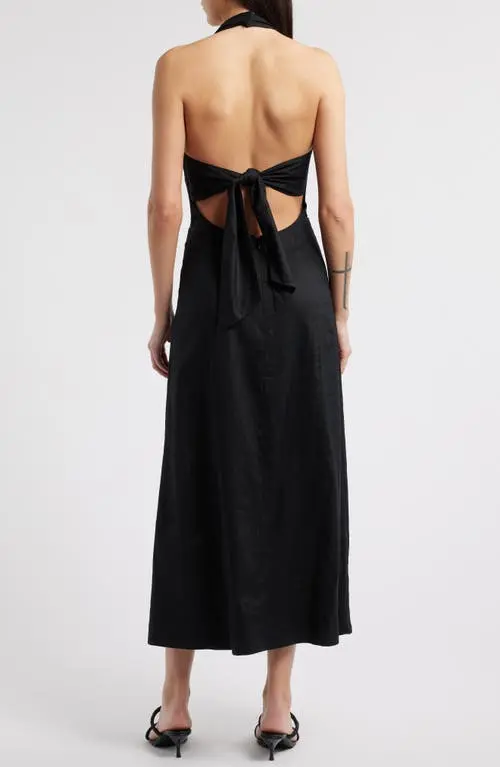 Cult Gaia Lianna Tie Back Halter Maxi Dress