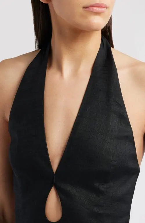 Cult Gaia Lianna Tie Back Halter Maxi Dress