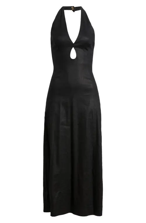 Cult Gaia Lianna Tie Back Halter Maxi Dress