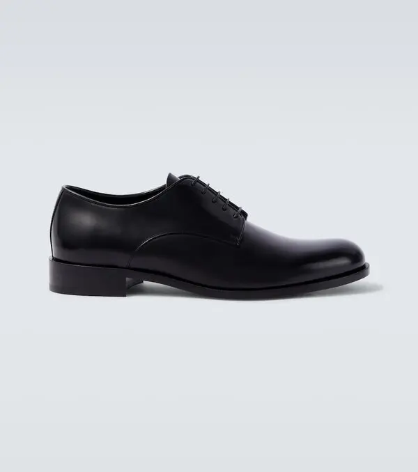 Giorgio Armani Leather Derby Shoes - Black