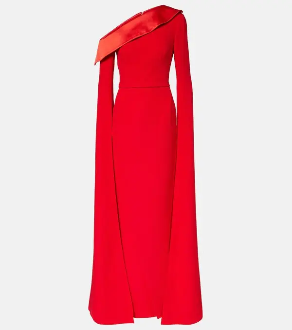 Safiyaa Rinoa Caped Crépe Gown