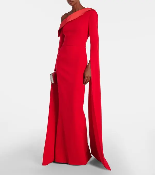 Safiyaa Rinoa Caped Crépe Gown