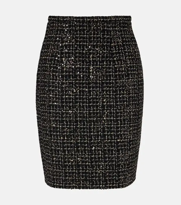 Safiyaa Ayaka Sequined Tweed Pencil Skirt