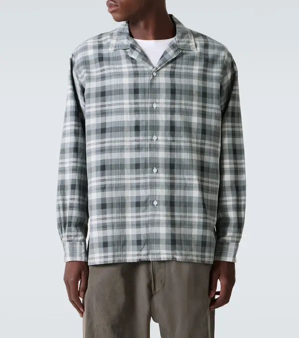 A.PRESSE Checked Silk And Linen Shirt