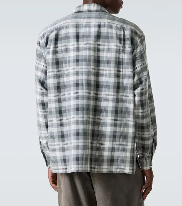 A.PRESSE Checked Silk And Linen Shirt