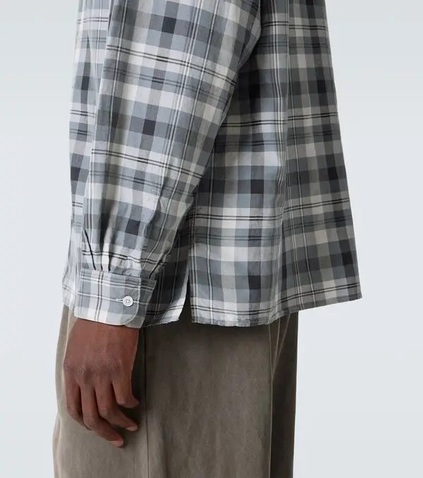 A.PRESSE Checked Silk And Linen Shirt