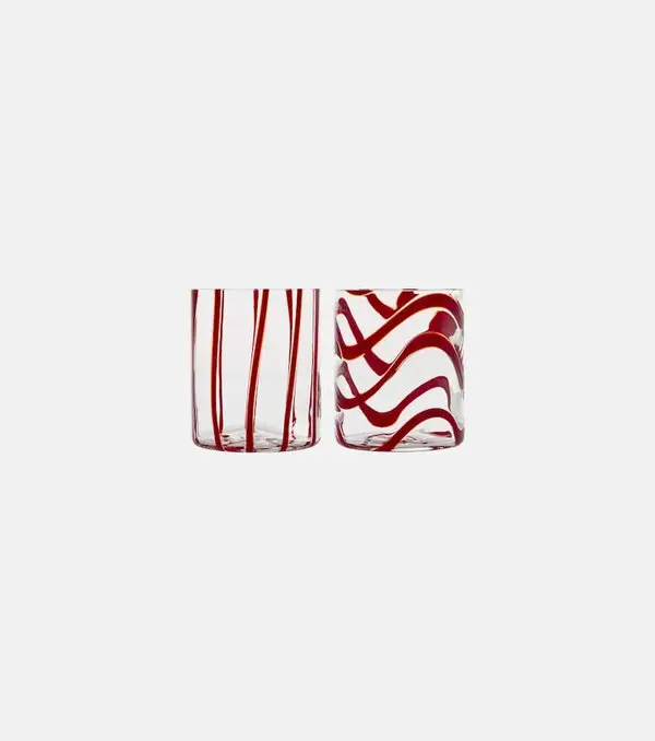 NASONMORETTI Cyrus Set Of 2 Glass Tumblers - Red