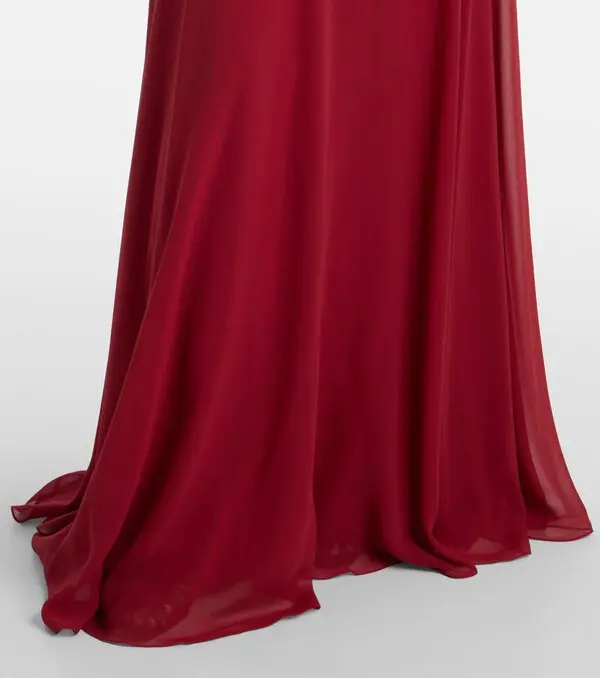 Elie Saab Ruffled Silk Georgette Gown