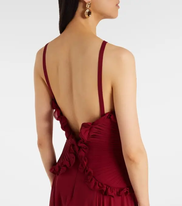 Elie Saab Ruffled Silk Georgette Gown
