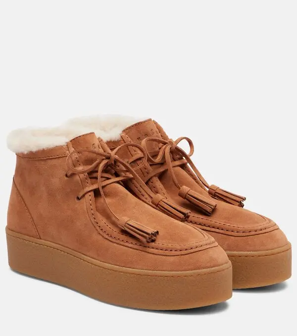 Hogan H681 Suede Platform Desert Boots - Brown