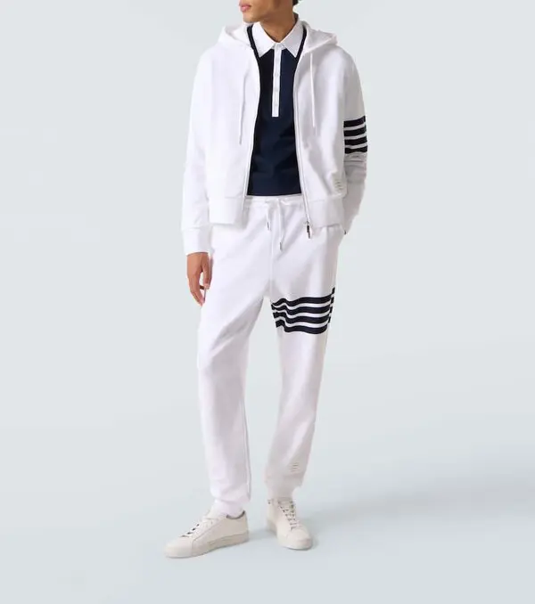 Thom Browne 4-bar Cotton Jersey Polo Sweater