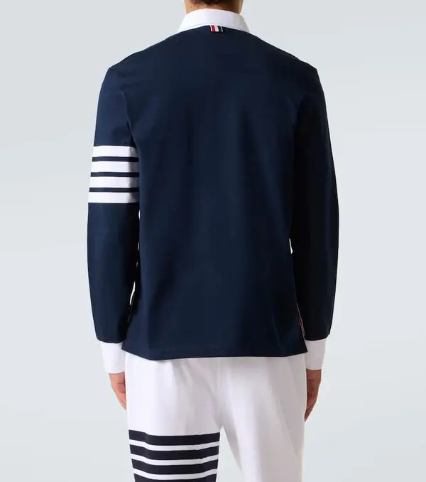 Thom Browne 4-bar Cotton Jersey Polo Sweater