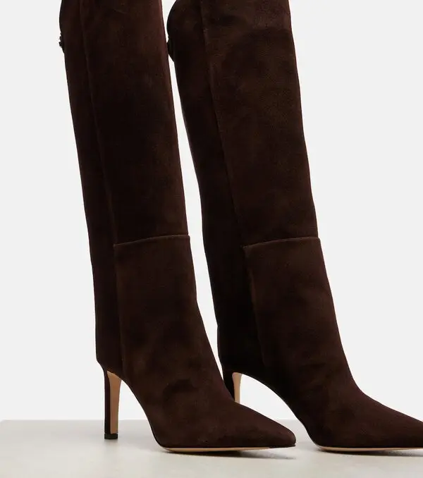 JIMMY CHOO Alizze 85 Suede Knee-high Boots - Brown
