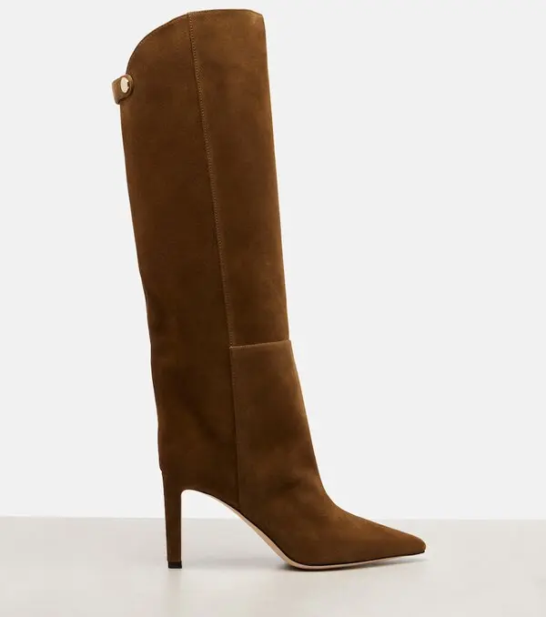 JIMMY CHOO Alizze 85 Suede Knee-high Boots - Brown