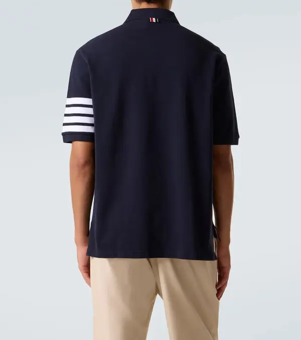 Thom Browne 4-bar Cotton Polo Shirt - Blue