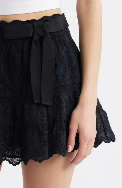 LoveShackFancy Nerina Embroidered Miniskirt
