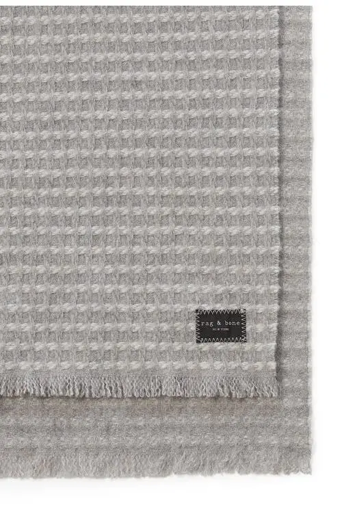 Rag & Bone Joni Recycled Wool Blend Waffle Scarf - Grey