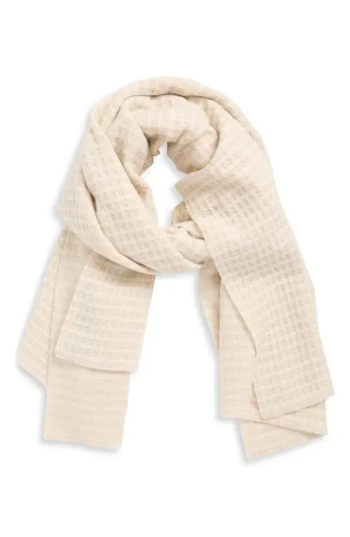 Rag & Bone Joni Recycled Wool Blend Waffle Scarf - Oatmeal