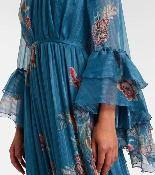 Etro Paisley Silk Chiffon Gown