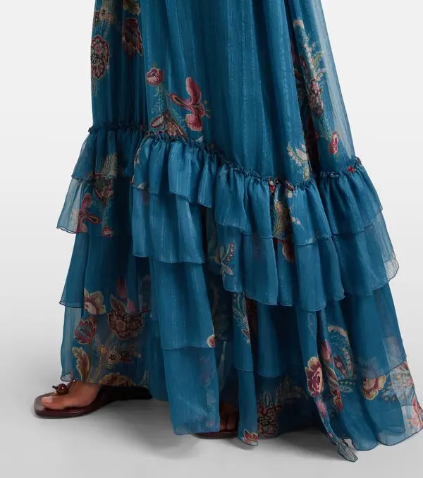 Etro Paisley Silk Chiffon Gown