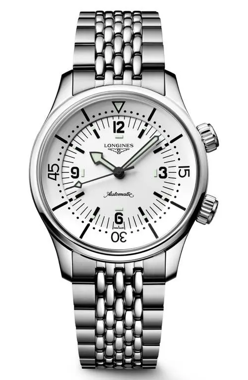 LONGINES Legend Diver Automatic Bracelet Watch - White